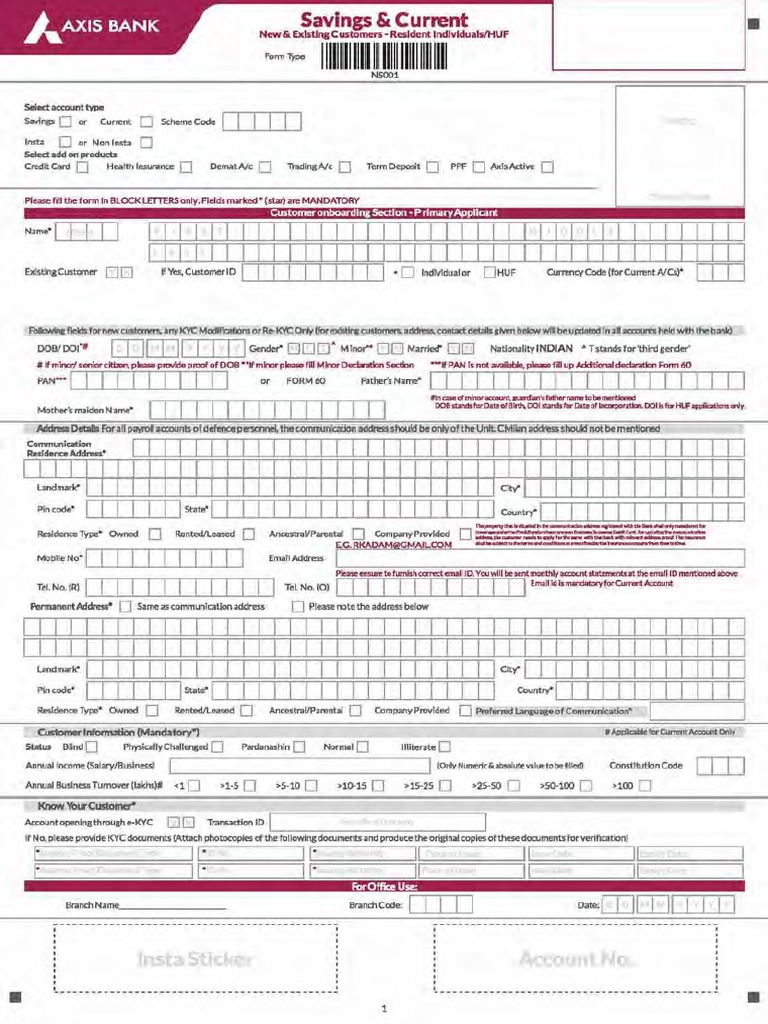 Account Opening Form | PDF