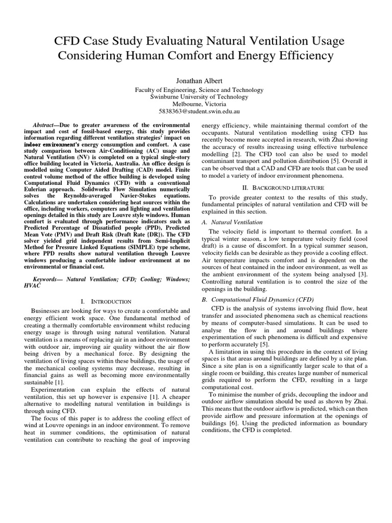 Natural Ventilation CFD Case Study | PDF | Computational Fluid Dynamics ...