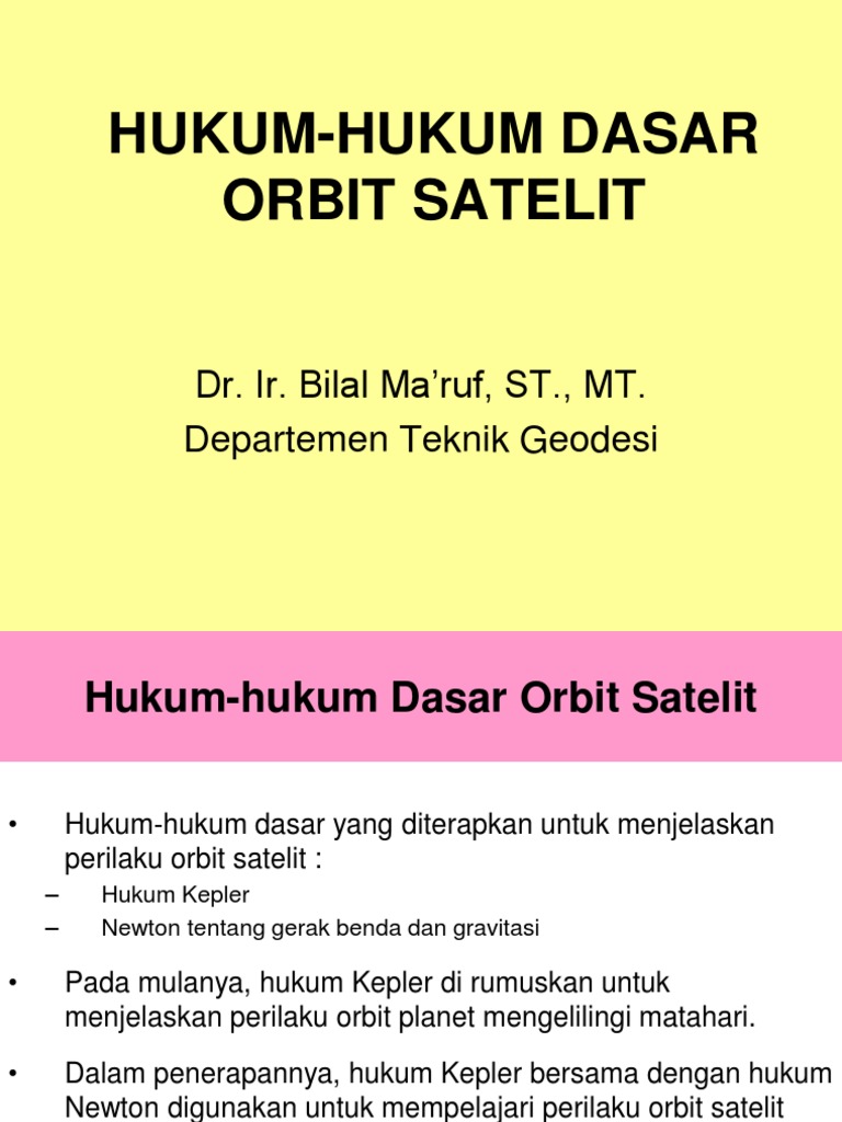 Hukum-Hukum Dasar Orbit Satelit - 1 | PDF | Sains & Matematika