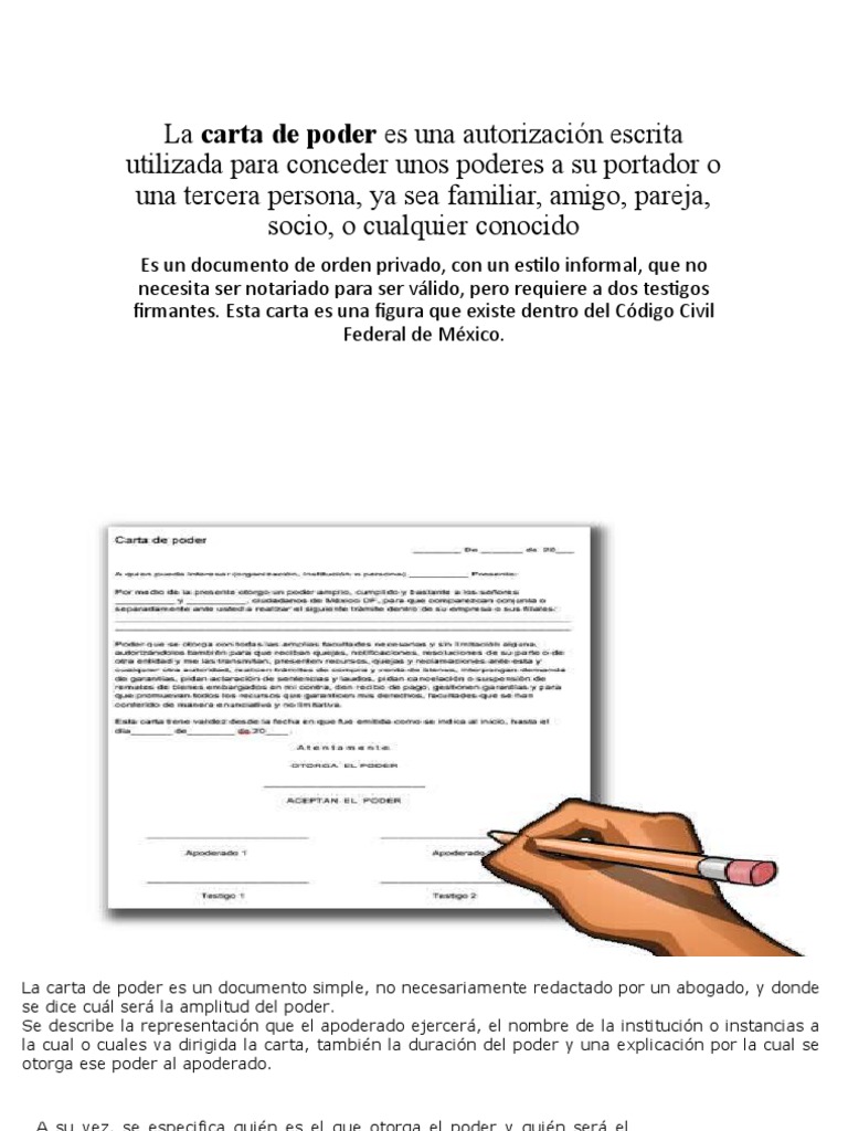 La Carta de Poder Es Una Autorización Escrita | PDF | Gobierno | Justicia
