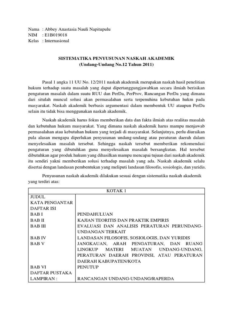 Sistematika Naskah Akademik Raperda | PDF | Ilmu Sosial