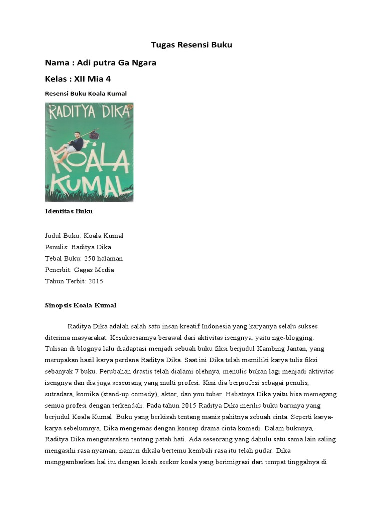 Tugas Resensi Buku - Adi Putra Ga Ngara | PDF | Fiksi Misteri, Thriller, & Kejahatan | Fiksi Umum