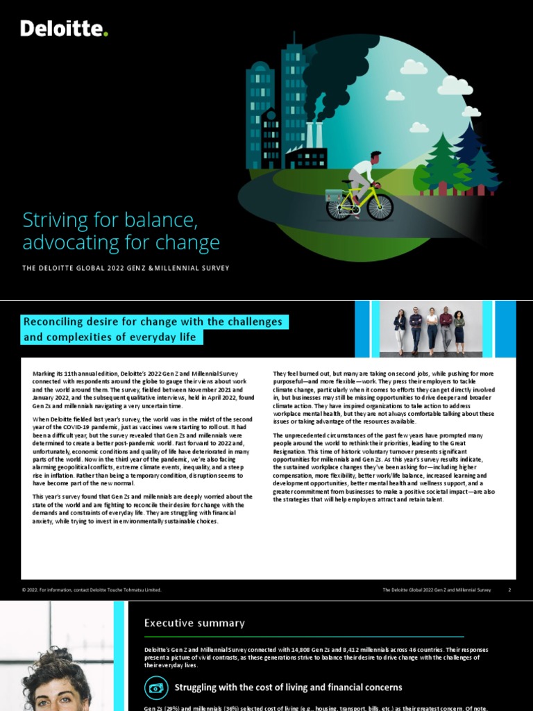 The Deloitte Global 2022 Gen Z and Millennial Survey | PDF