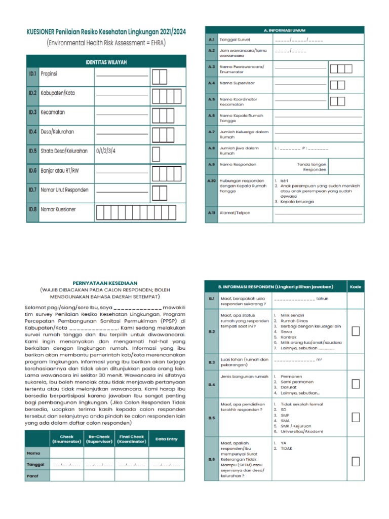 Kuesioner EHRA 2021 2024 | PDF
