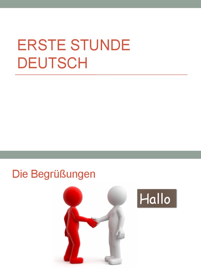Erste Stunde Deutsch | PDF
