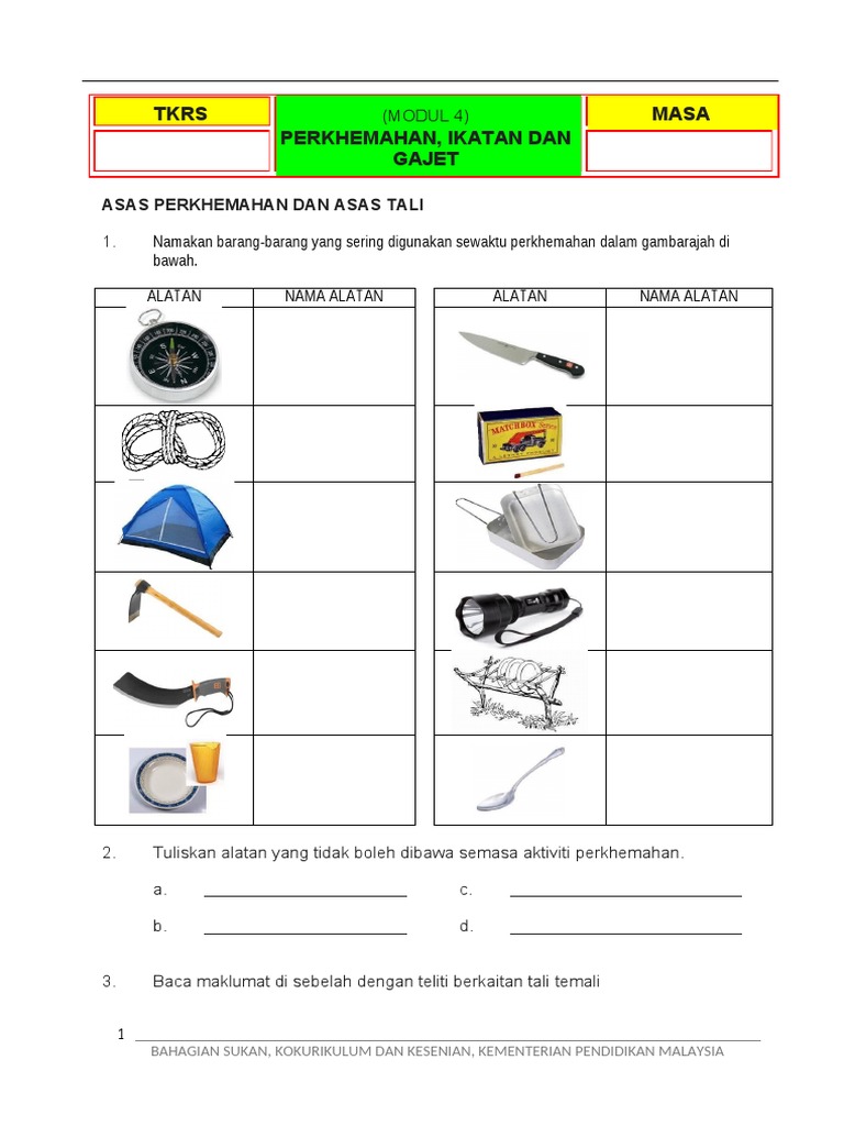 Modul Asas Perkhemahan dan Tali | PDF