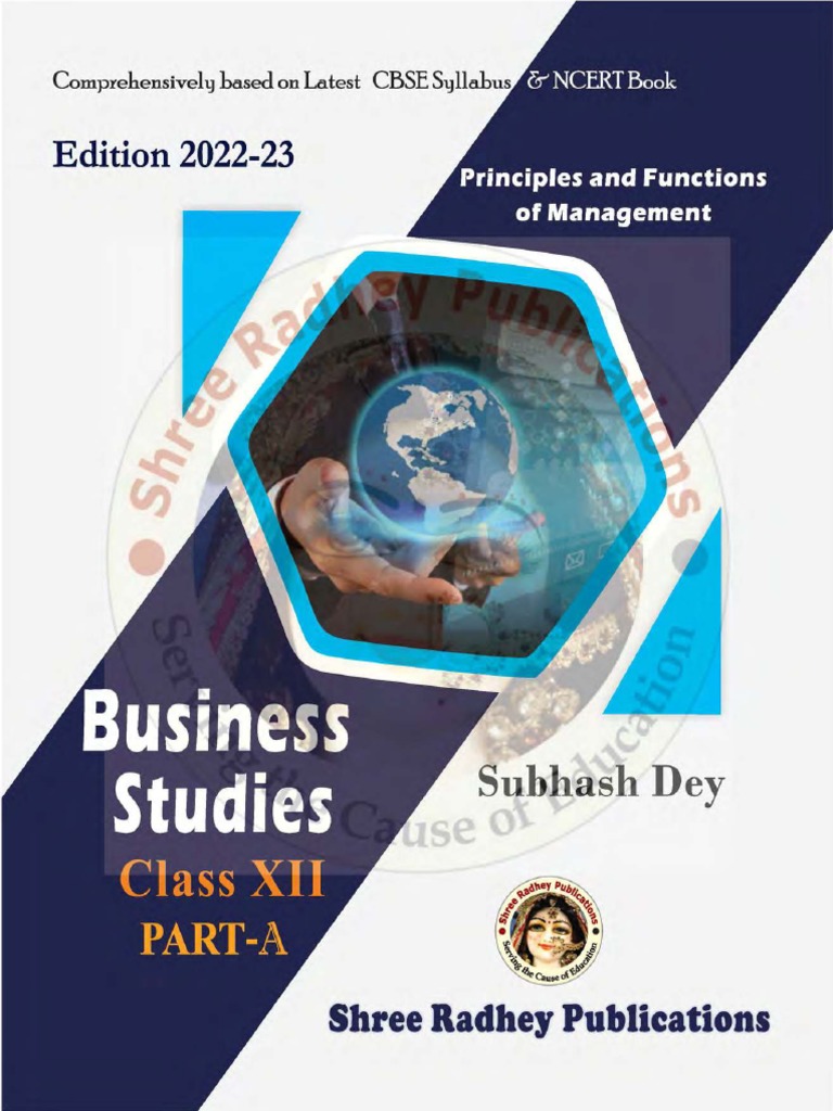 Subhash Deys Business Studies Xii Textbooks 2022 23 Edition Sample ...
