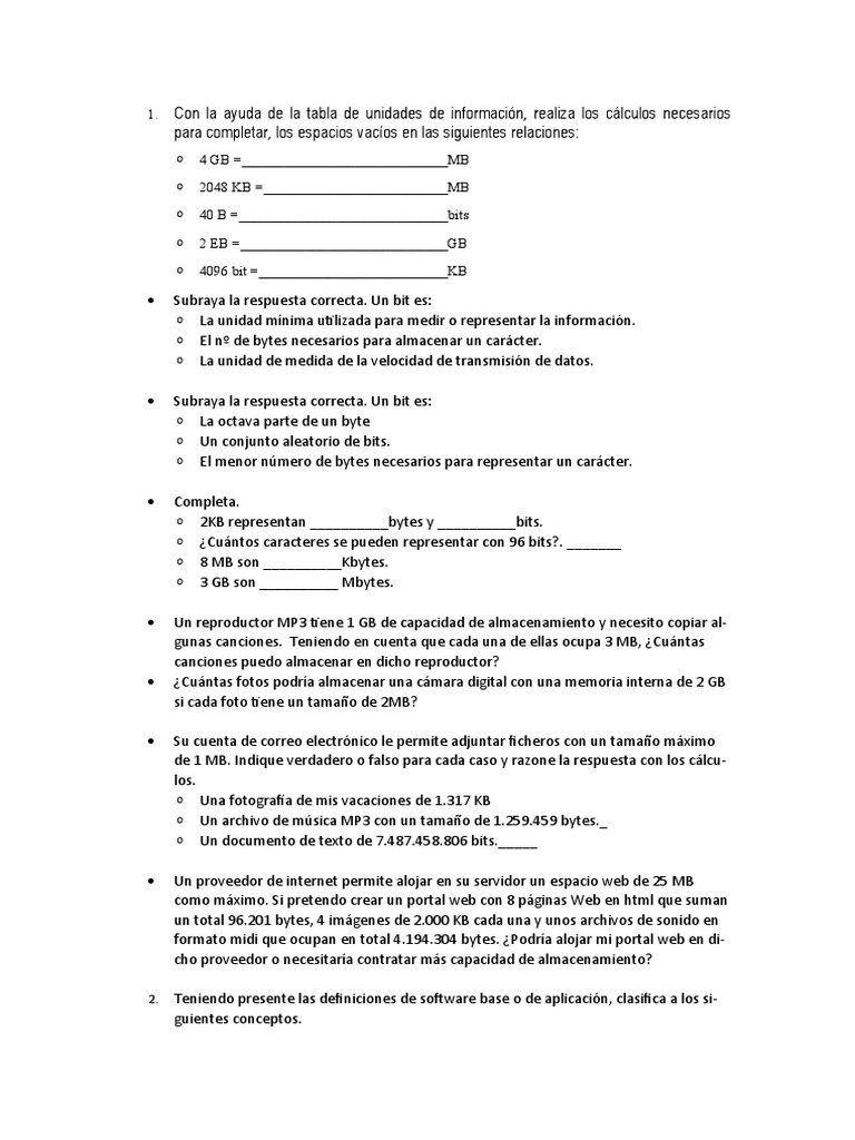 Cuestiones Unidad 1 | PDF