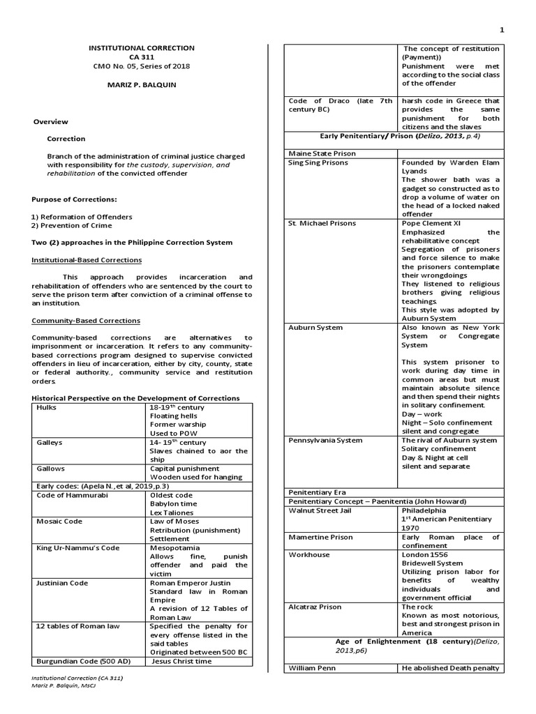 Institutional Correction Review Note | PDF | Prison | Parole