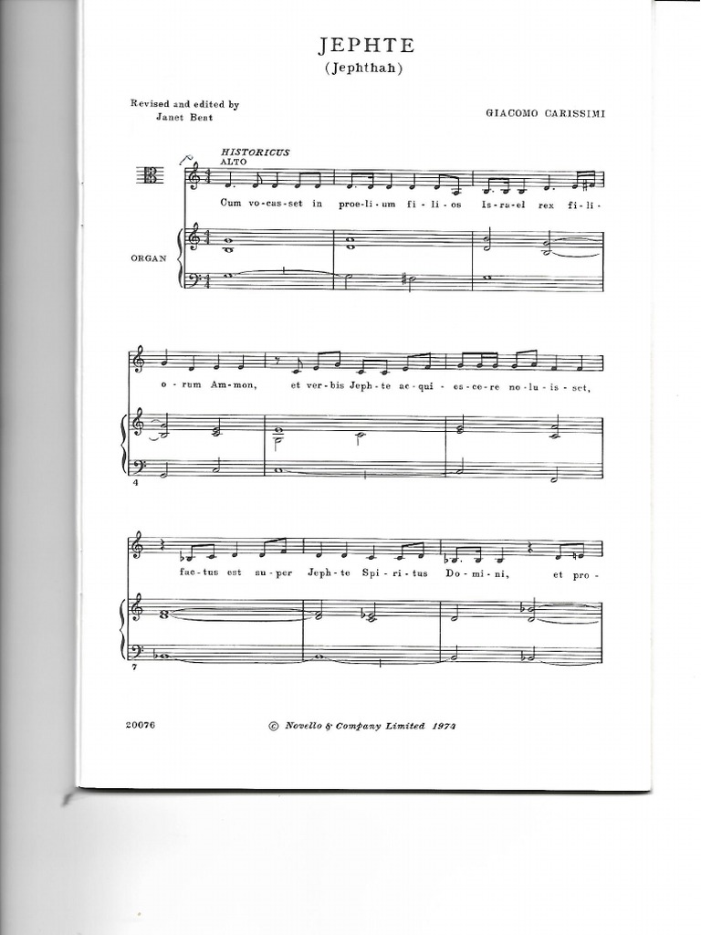 Jephté Giacomo Carissimi | PDF
