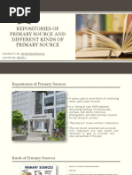 Lesson 4 Repositories of Primary Sources | PDF | Libraries