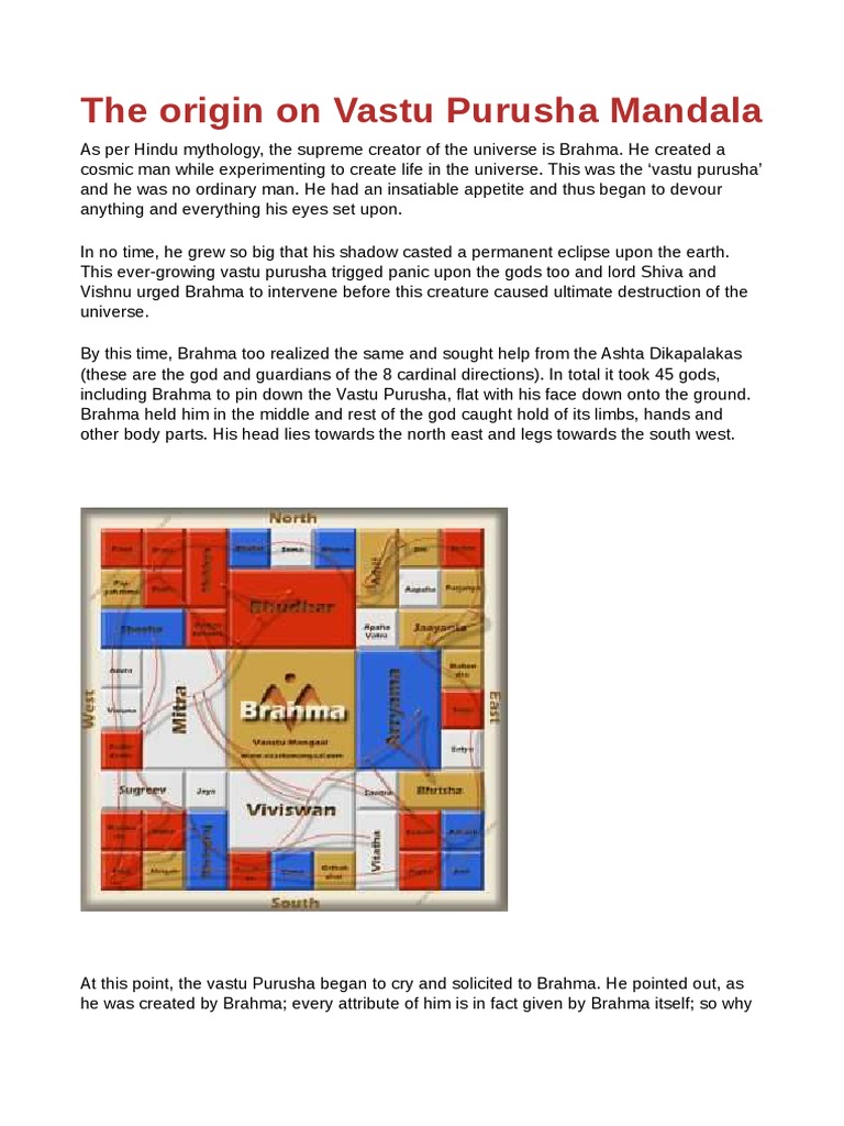 Vastu Purusha Mandala Explained | PDF | Philosophy | Religion ...