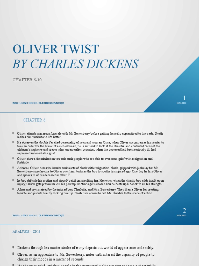 Oliver Twist: Chapters 6-10 Analysis | PDF | Fagin | Oliver Twist