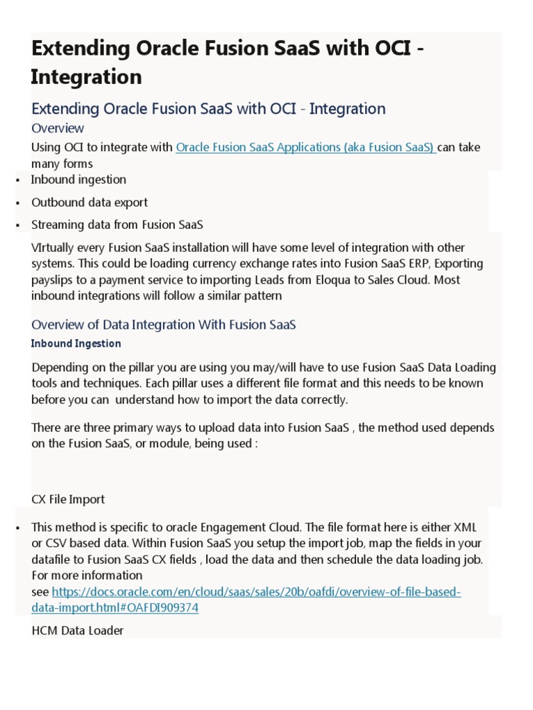 Extending Oracle Fusion SaaS With OCI | PDF | Databases | Cloud Computing