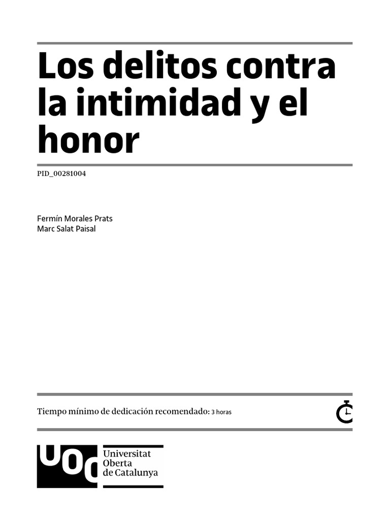 Delitos Contra La Intimidad y El Honor | PDF | Derecho penal | Castigos
