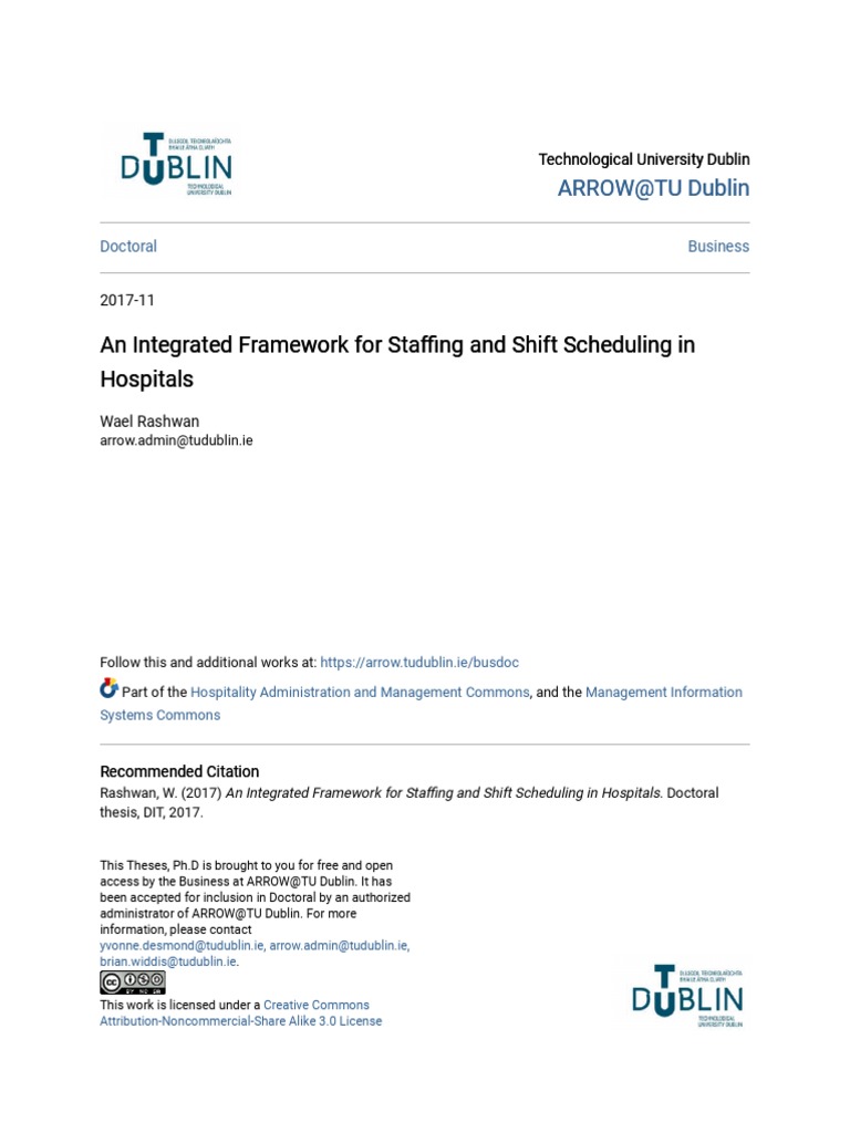 An Integrated Framework For Staffing and Shift Scheduling in Hosp | PDF | Health Care | Health ...
