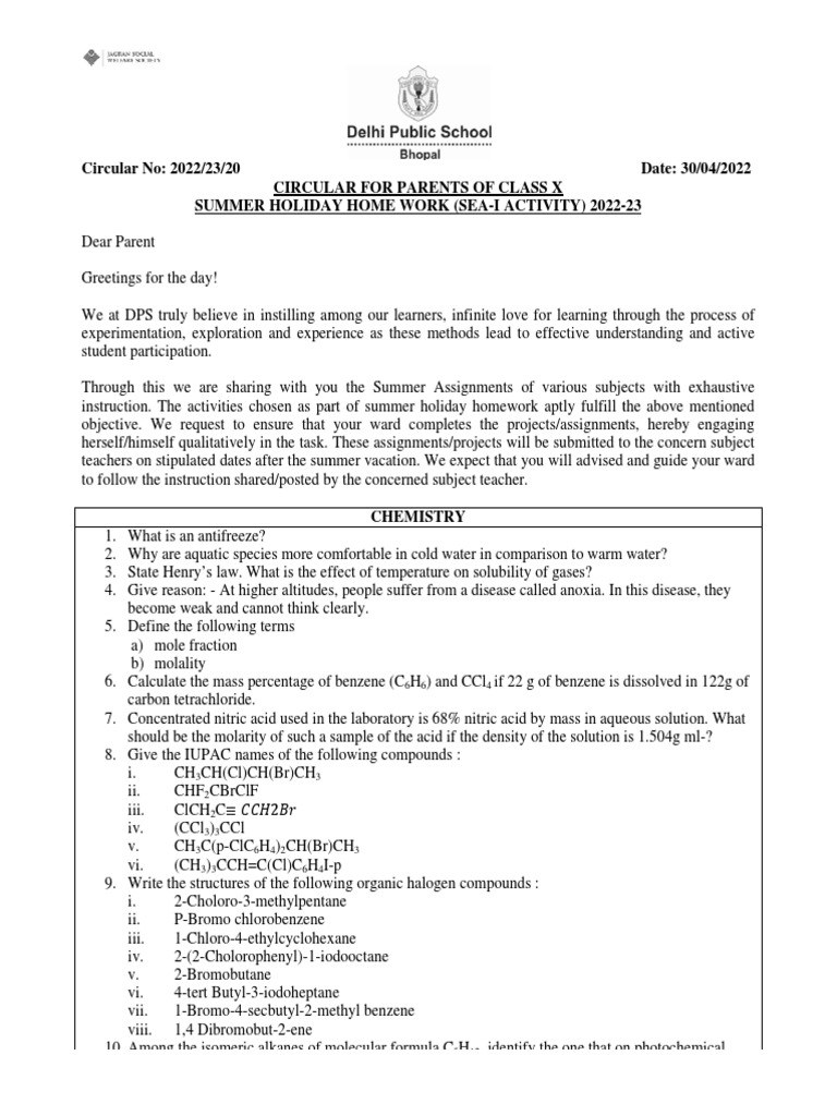 Circular No. 20 (Holiday Homework of Class Xii) | PDF | Expense | Balance Sheet