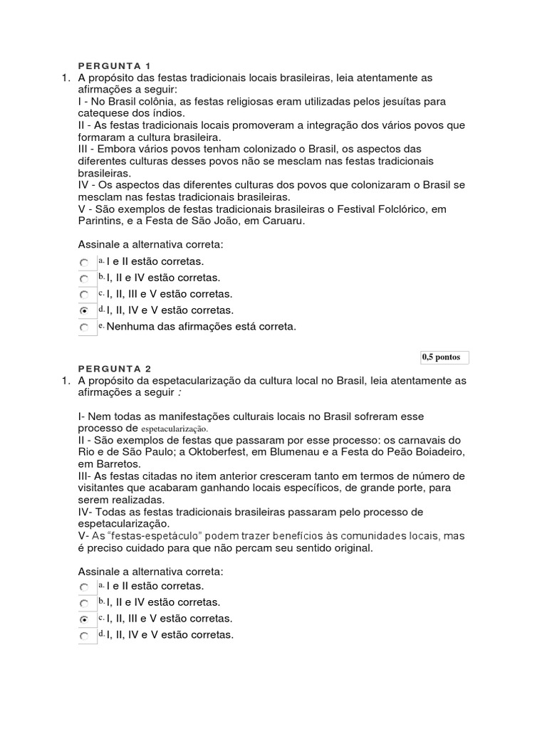Estudos Disciplinares Ix Unip Questionario 2 | Download grátis PDF | Brasil