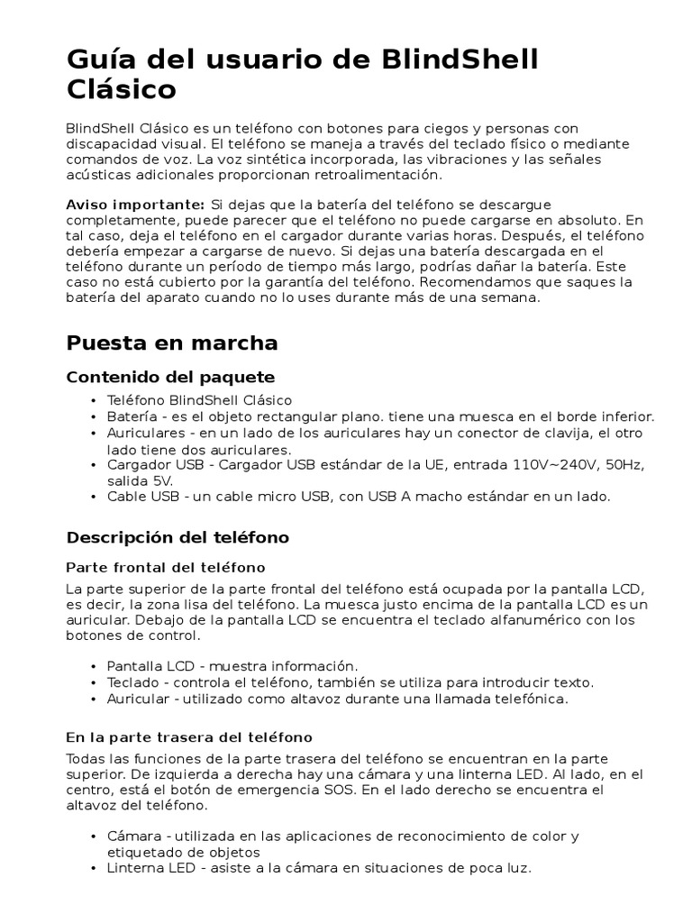 ES Manual BlindShell Classic | PDF | Archivo de computadora | Teclado