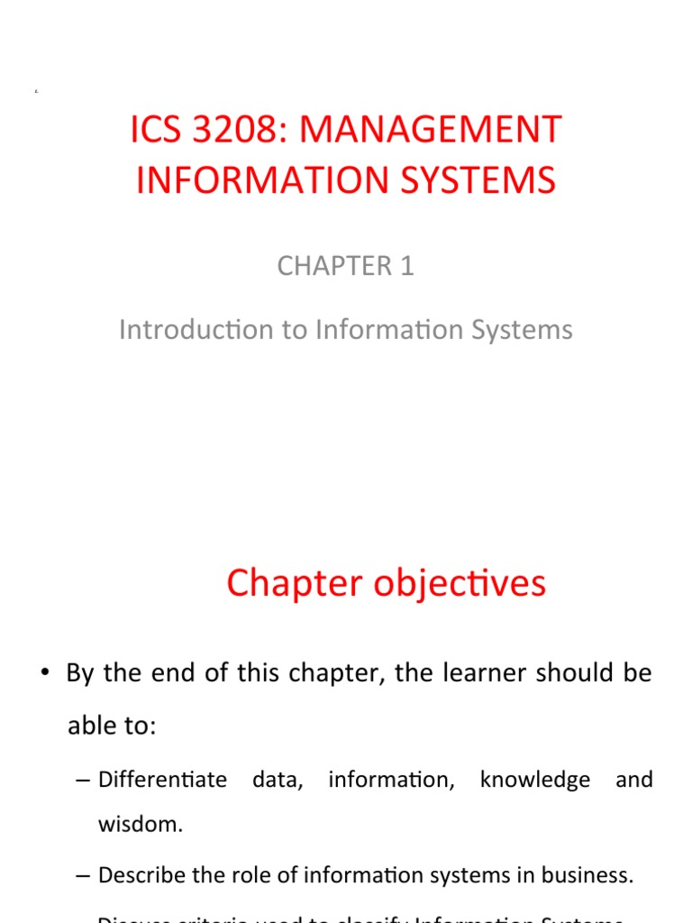 Chapter 1 Introduction To Information Systems | PDF | Information System | Information