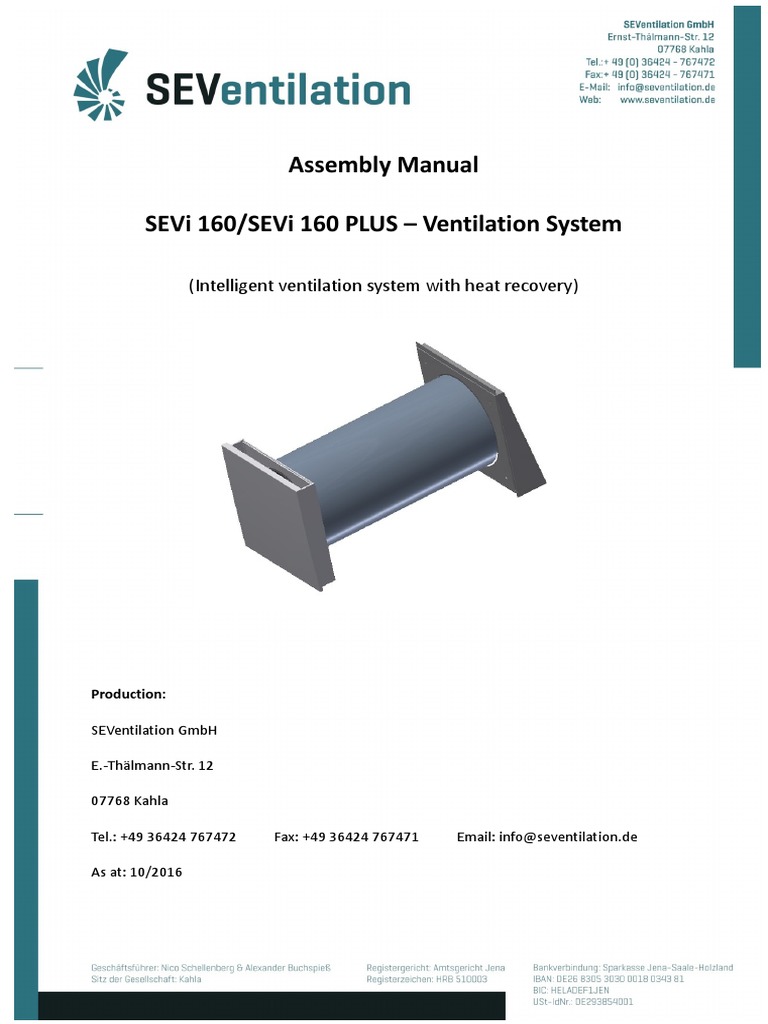 EN - Assembly Manual Seventilation SEVi 160 | PDF | Door | Wall