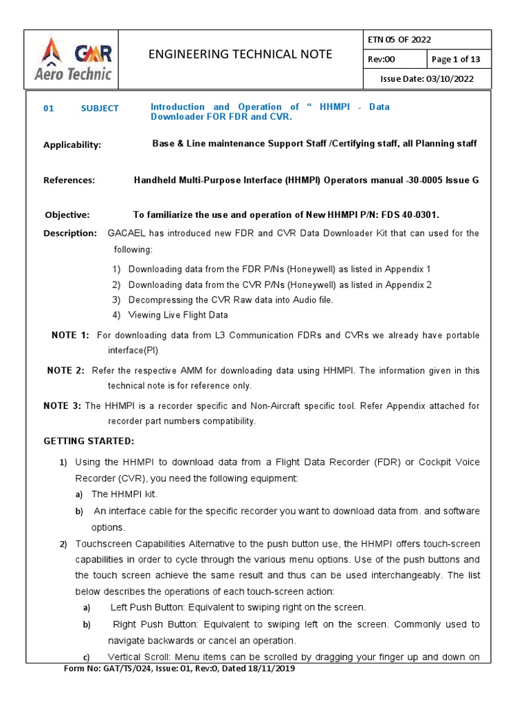 Technical Note | PDF | Flight Recorder | Menu (Computing)