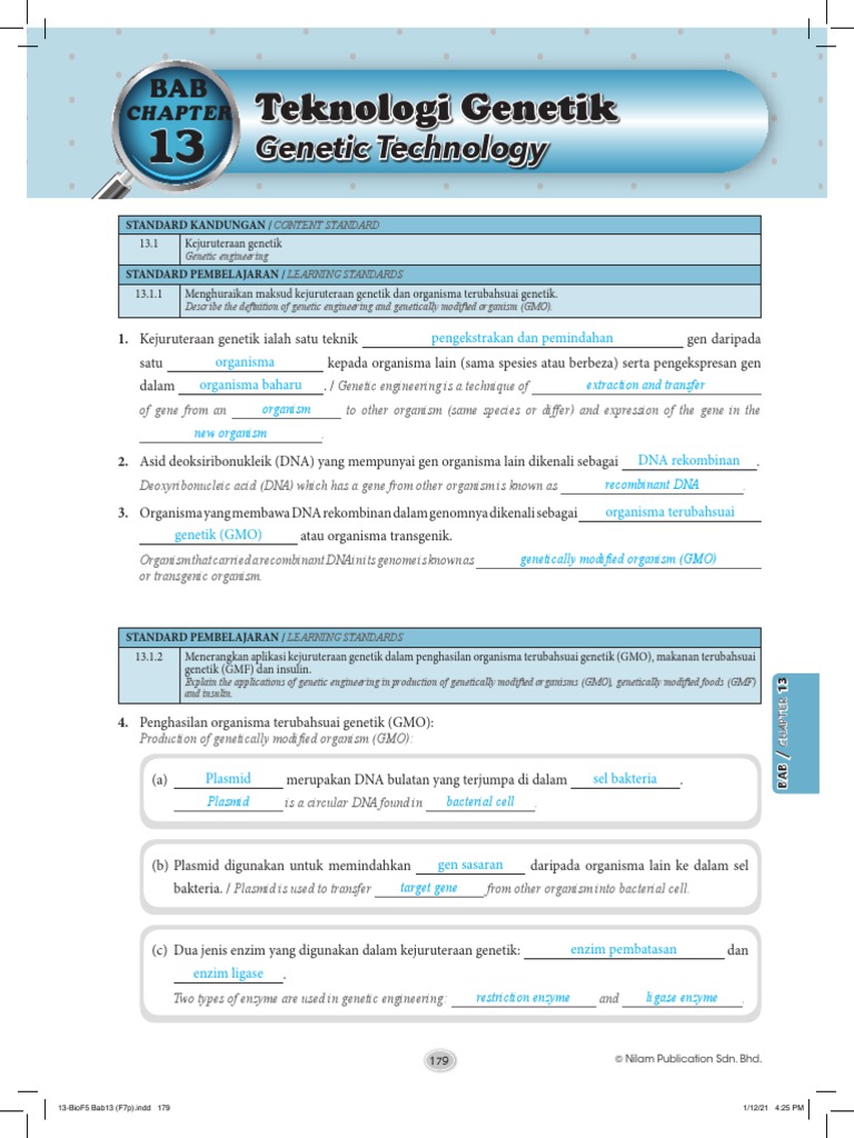 Chapter 13 Form 5 Biology | PDF