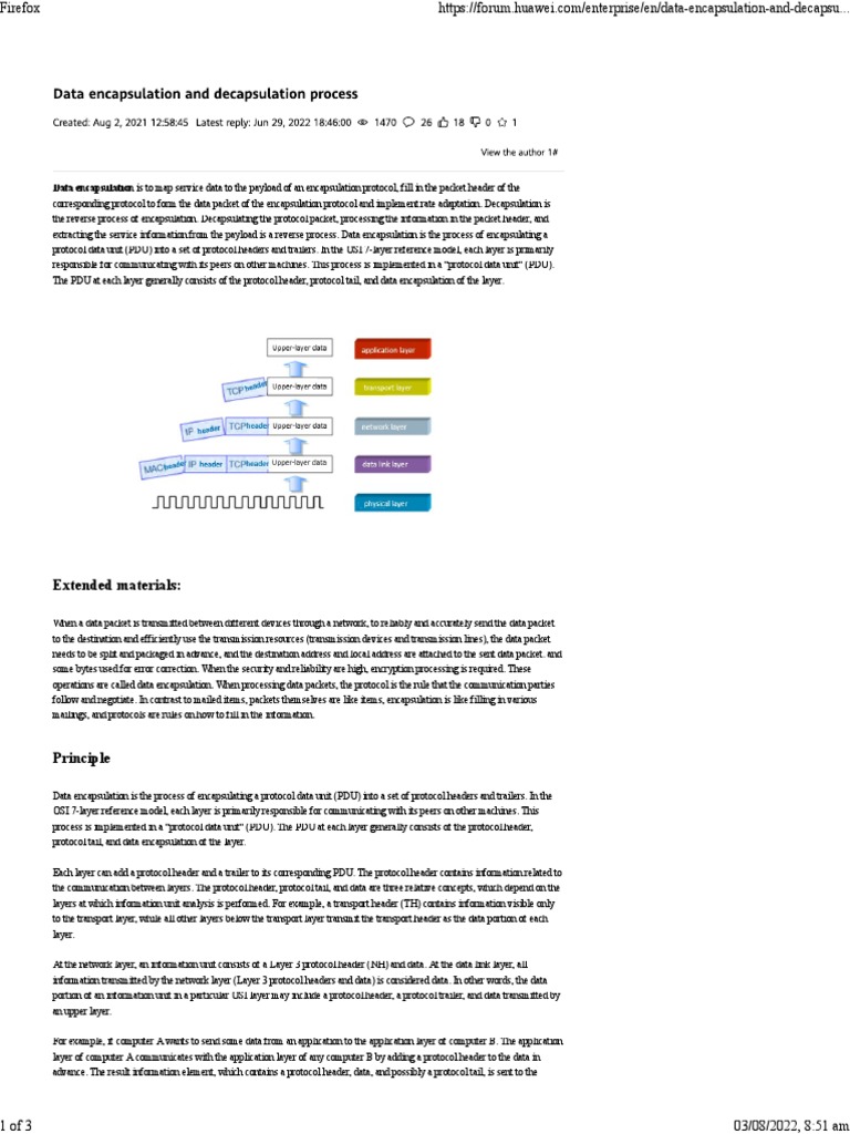 Data Encapsulation Decapsulation | PDF | Osi Model | Network Packet