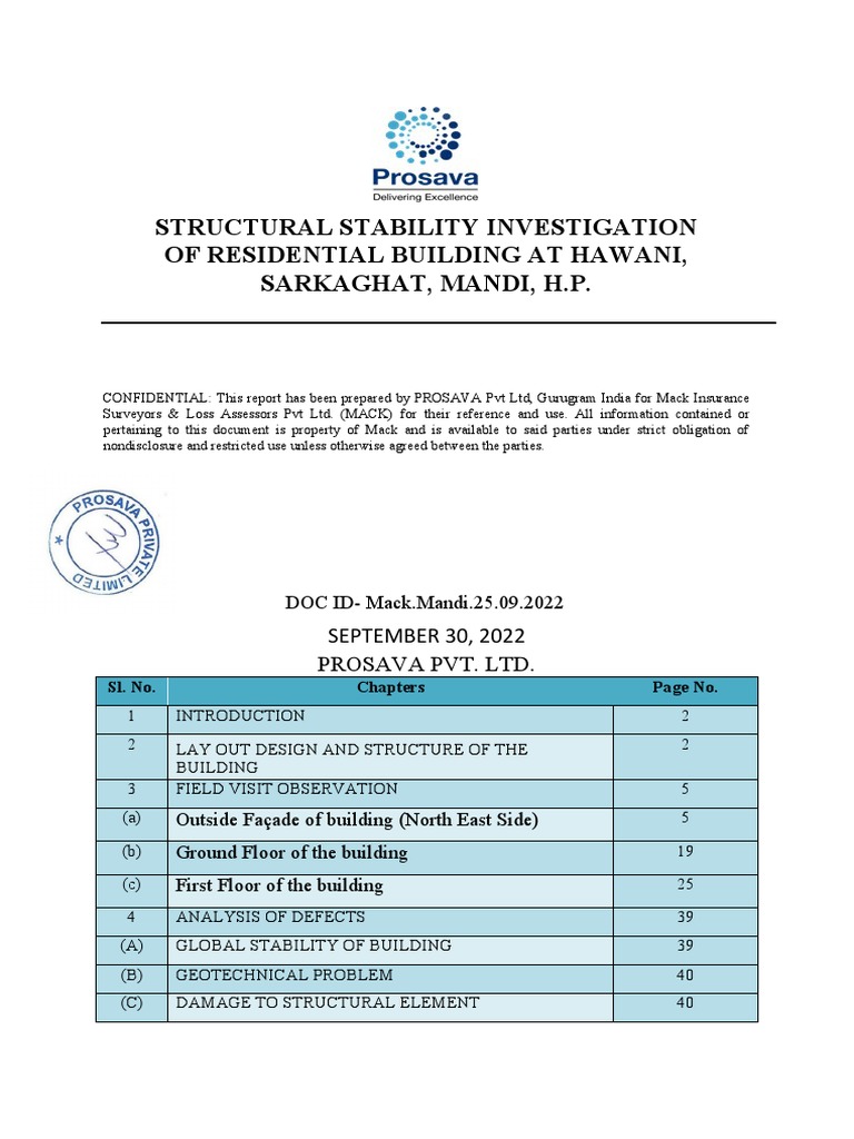 Structural Stability Report-Sakarghat | PDF | Structural Load ...