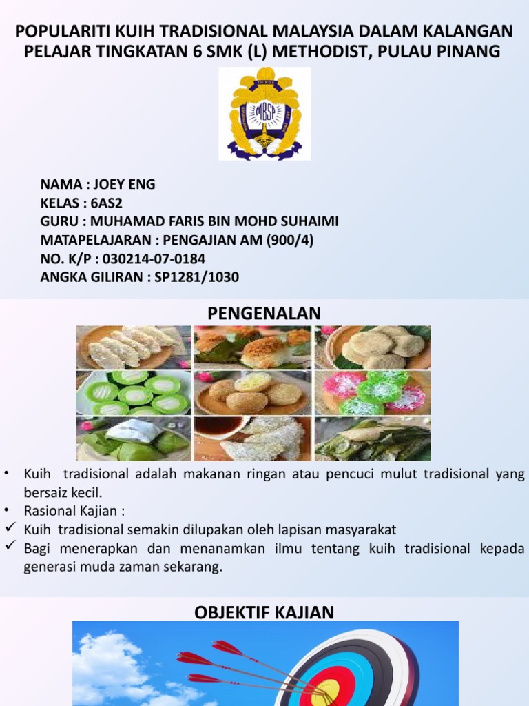 Populariti Kuih Tradisional Malaysia Dalam Kalangan Pelajar Tingkatan 6 ...