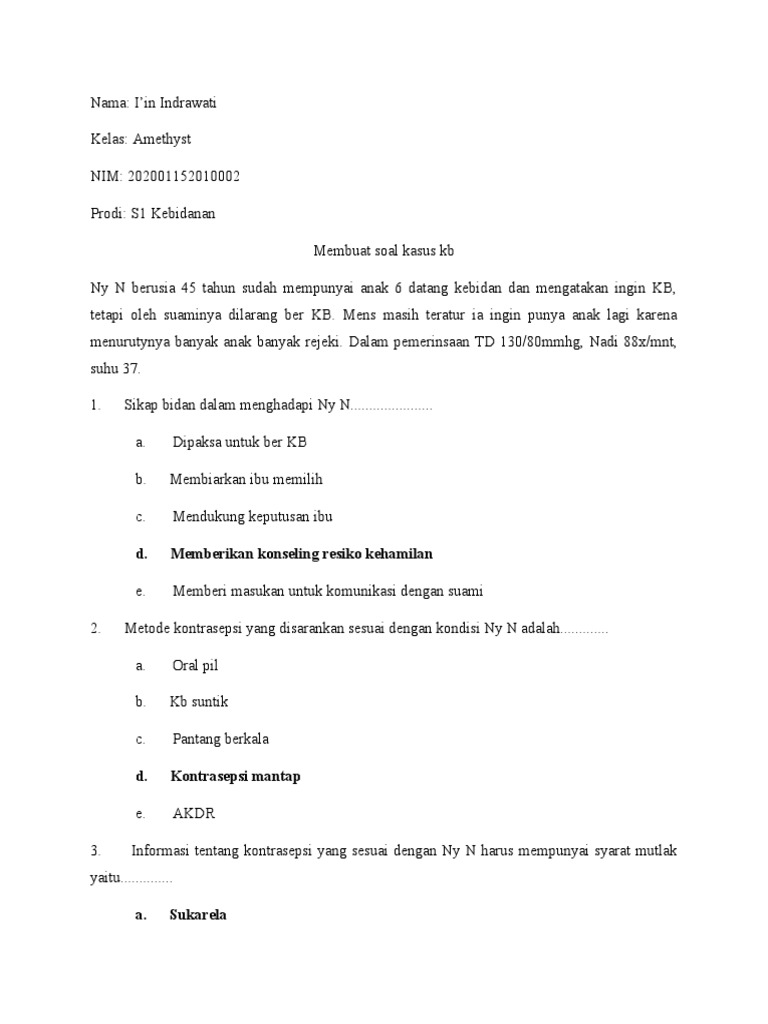 Soal Kasus KB Uas | PDF