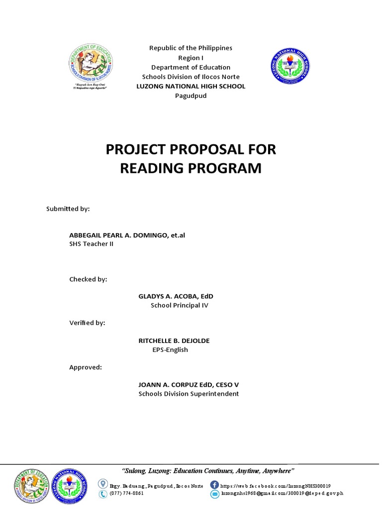 Reading Program Proposal | PDF | Teachers | Mentorship