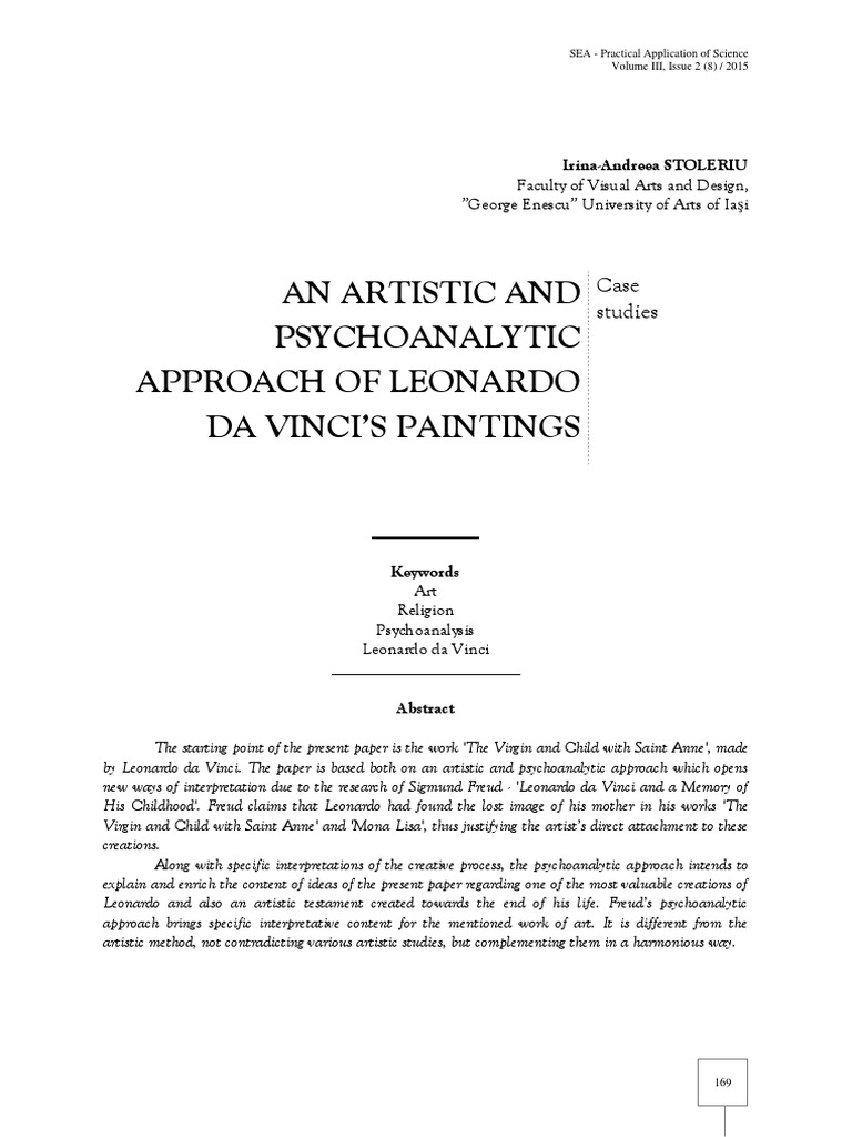 An Artistic and Psychoanalystic Approach of Leonardo Da Vincis Paintings | Download Free PDF ...