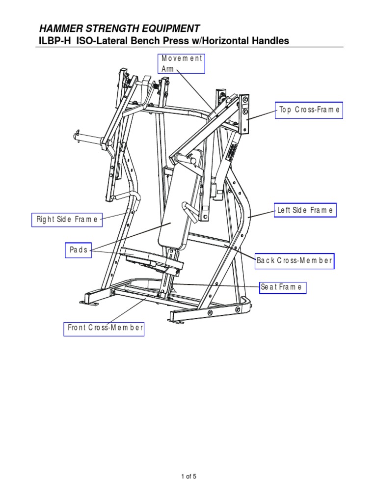 HAMMER STRENGTH EQUIPMENT ILBP-H ISO-Lateral Bench ... | PDF | Screw ...