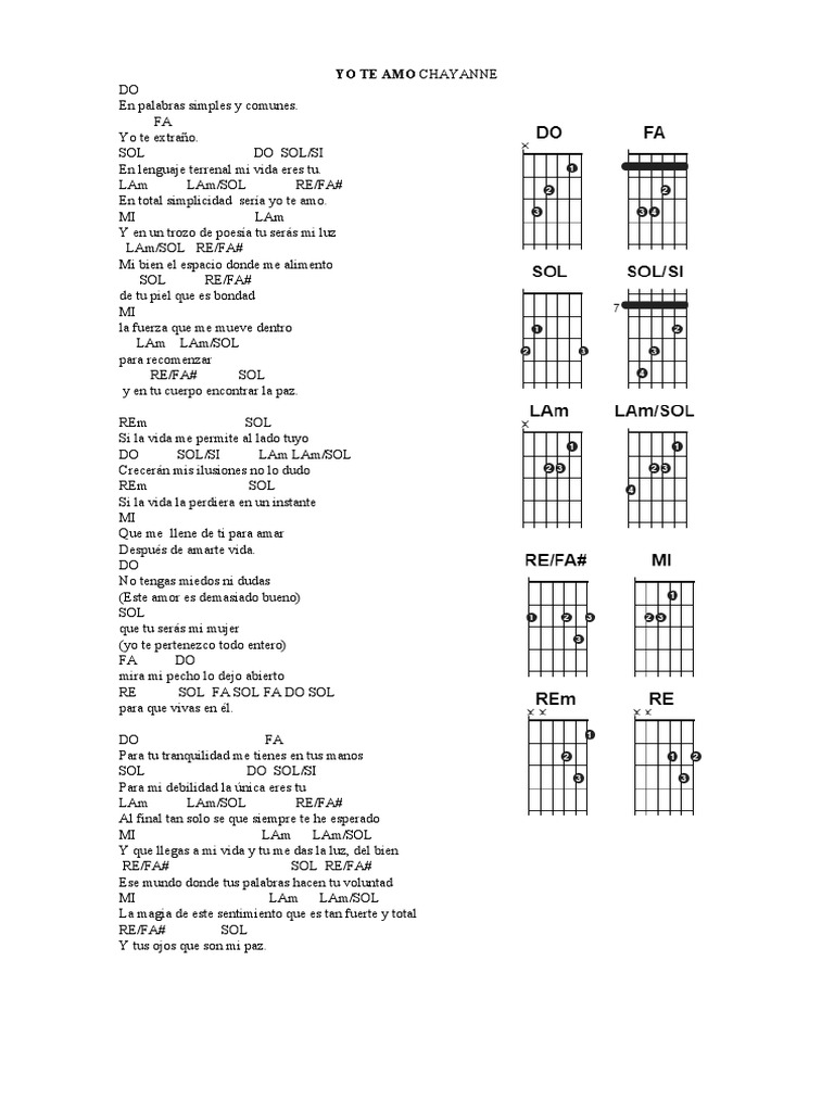 Yo Te Amo Chayanne | PDF | Estudios de idiomas extranjeros | Poesía