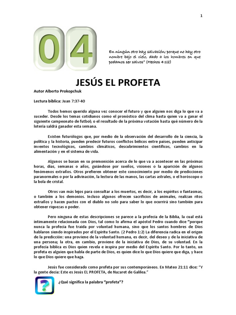 04 Jesus El Profeta | PDF | Jesús | Profeta