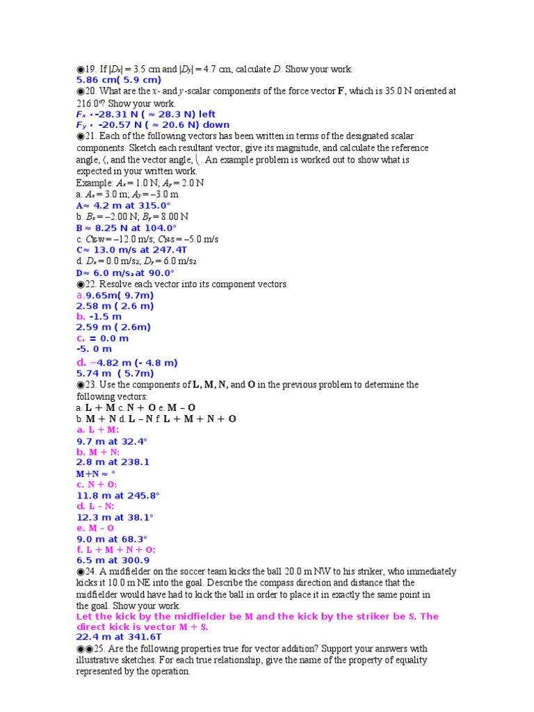 Chapter 4 Answers | PDF | Euclidean Vector | Linear Algebra