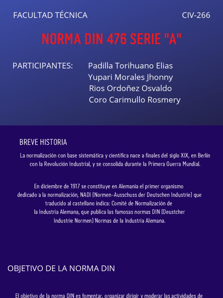 Norma Din 476 Serie A | PDF