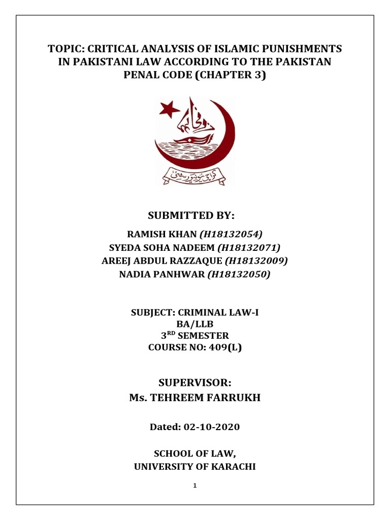 Critical Analysis of Punishments Under PPC | PDF | Justice | Crime & Violence