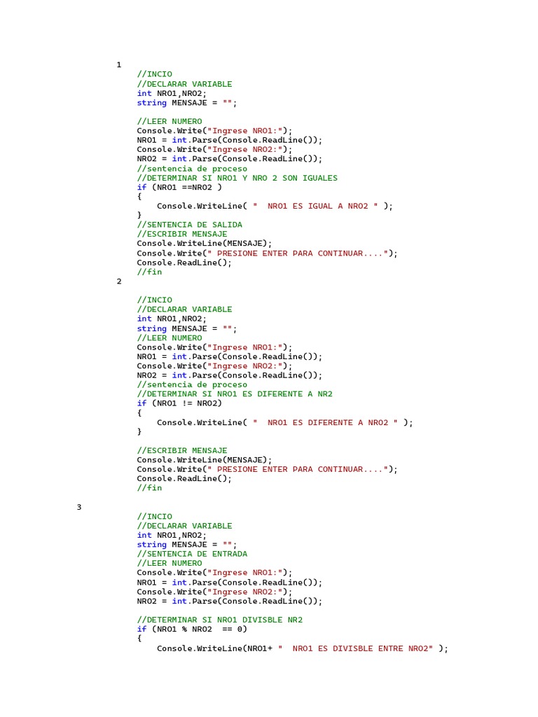 C# Codigos Numeros Enteros | PDF