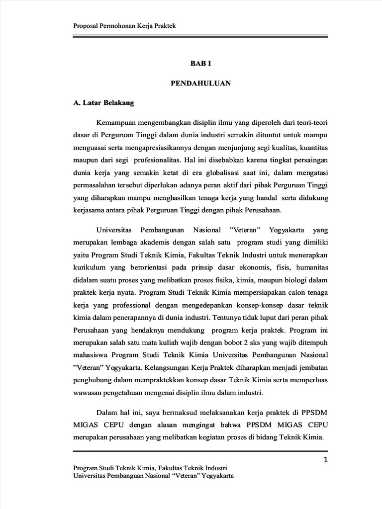PDF Proposal KP PPSDM Migas Cepu - Compress | PDF