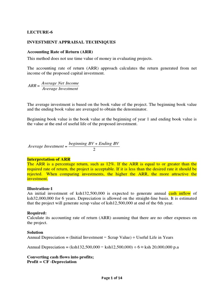 Investment Appraisal Techniques Explained | PDF | Net Present Value ...