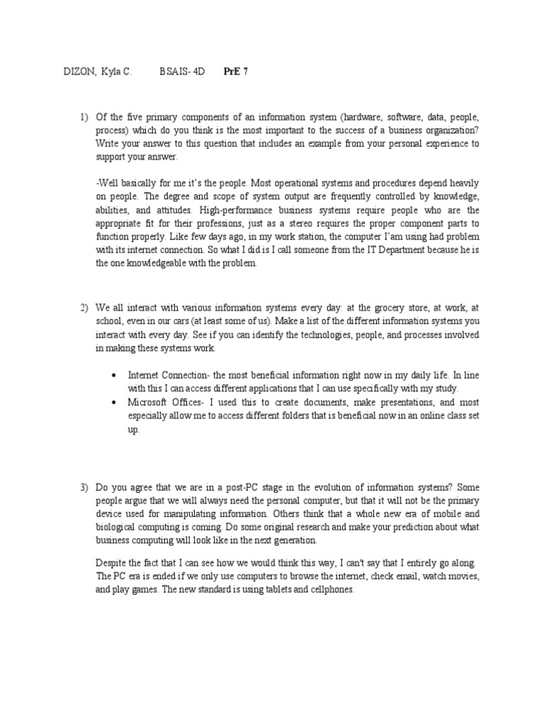 Dizon Kyla C. Bsais 4d Pre 7 | PDF