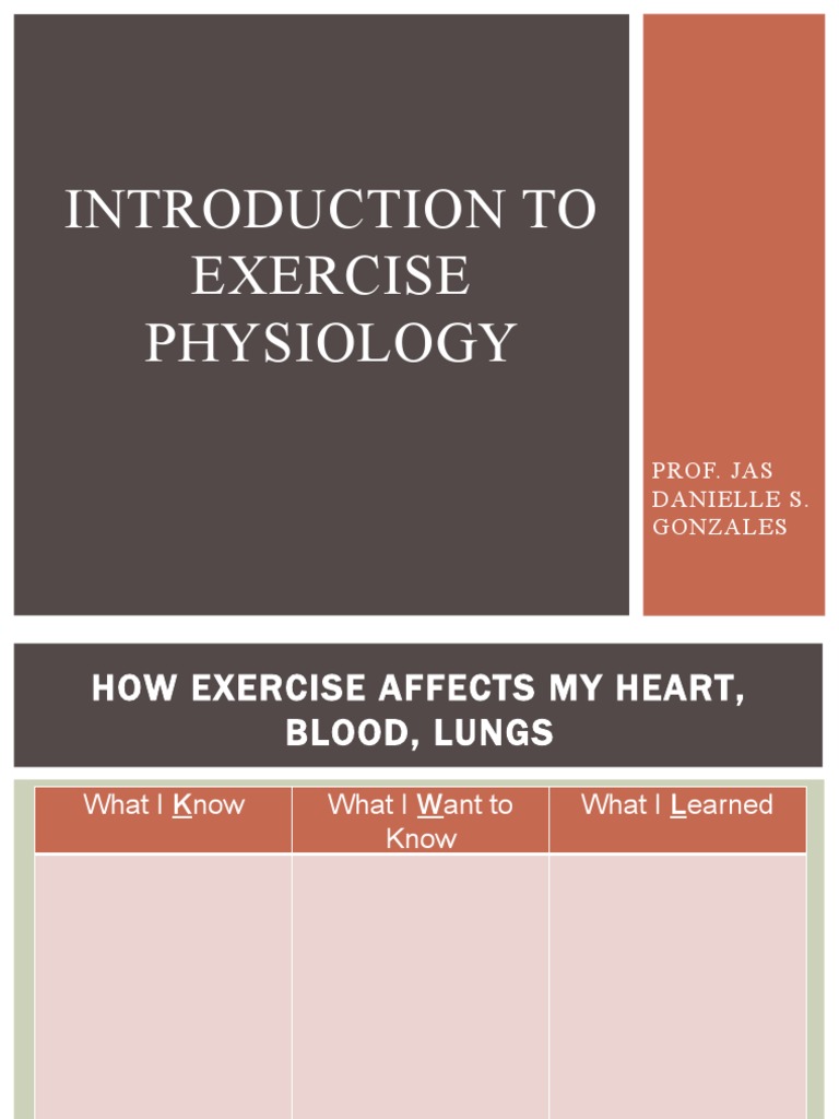 Lesson1 - Introduction To Exercise Physiology | PDF