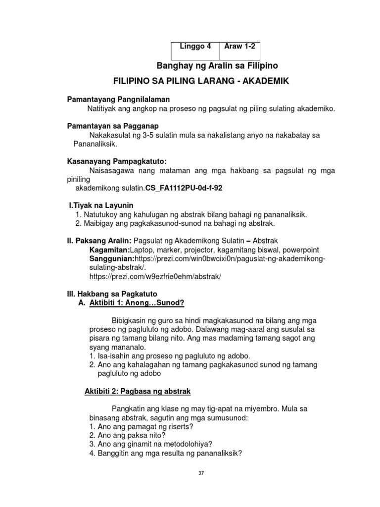 DLP Fil 4-8 Weeks Rev (Recovered) | PDF