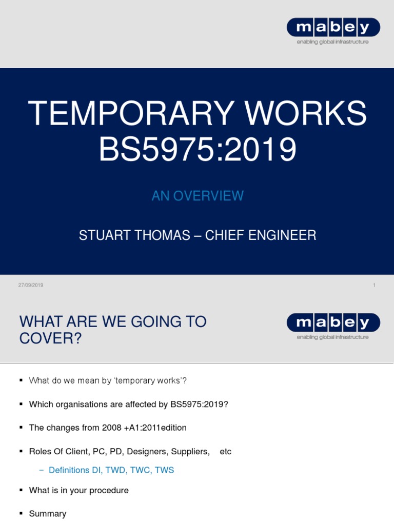 Overview of BS5975:2019 Temporary Works | PDF | Demolition | Temporary Work