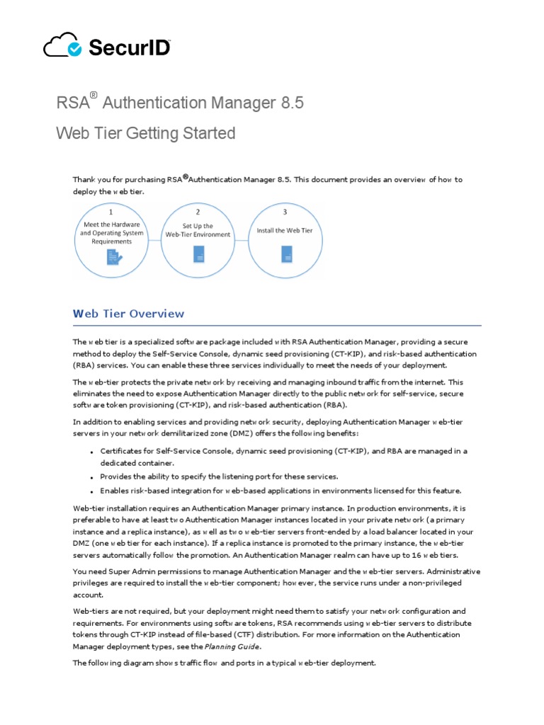 Rsa Authentication Manager 8.5 Getting Started Web Tier | PDF | World ...