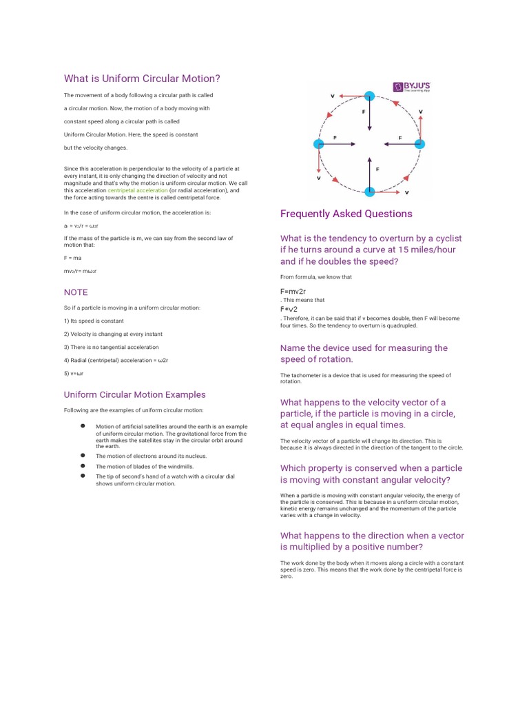 What Is Uniform Circular Motion | PDF | Acceleration | Velocity