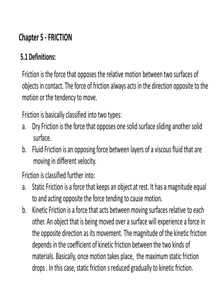 Chap 5-Friction | PDF