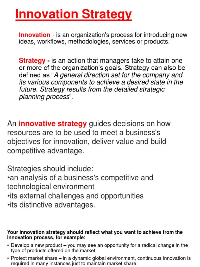 Innovation Strategy | PDF | Strategic Management | Innovation